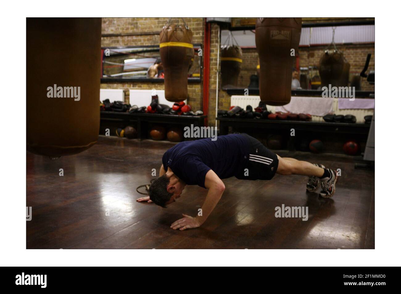 Boxing training for Richard Sharp at Fitzroy Lodge on Lambeth road in ...