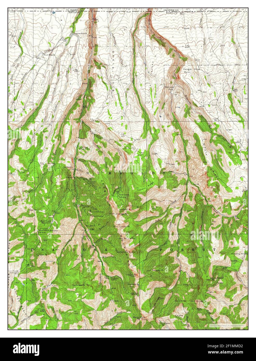 Jarbidge, Nevada, map 1943, 1:62500, United States of America by ...