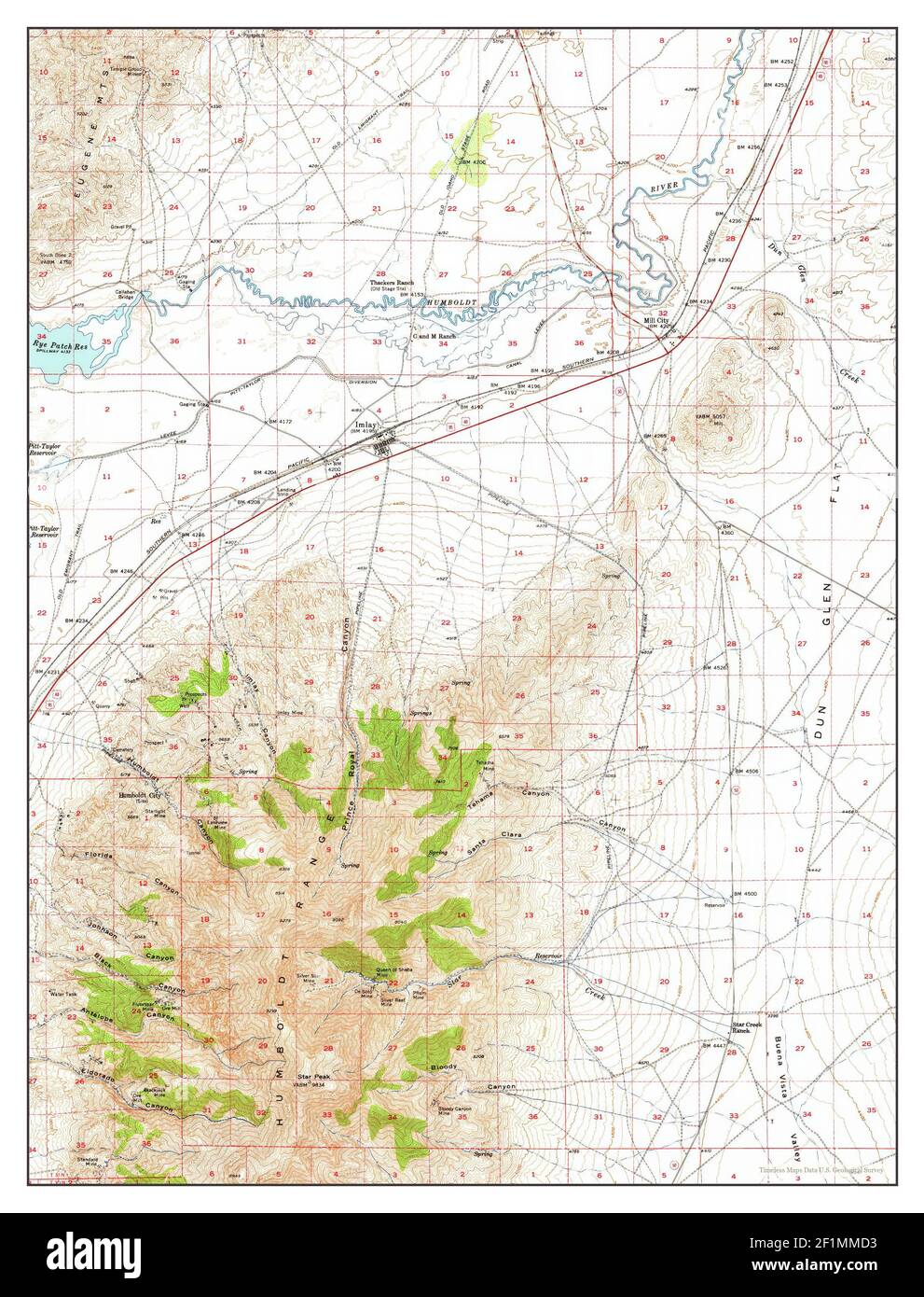 Imlay, Nevada, map 1956, 1:62500, United States of America by Timeless ...