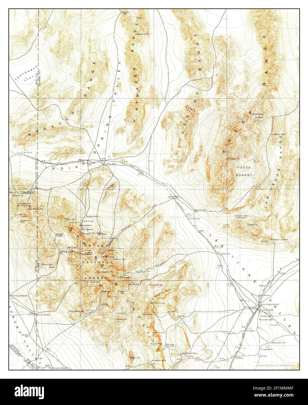 Las Vegas, Nevada, map 1907, 1:250000, United States of America by ...