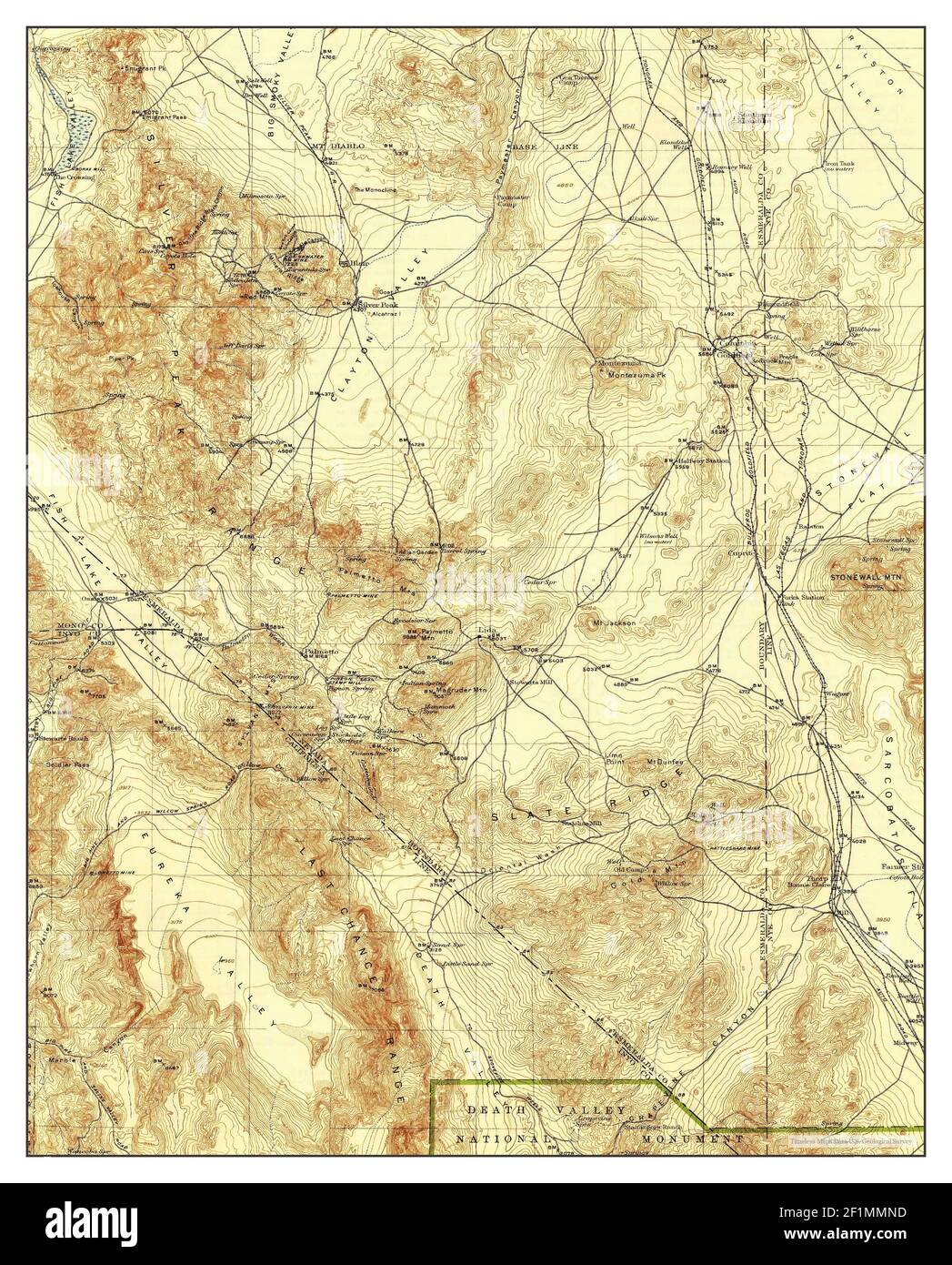 Lida, Nevada, map 1913, 1:250000, United States of America by Timeless ...