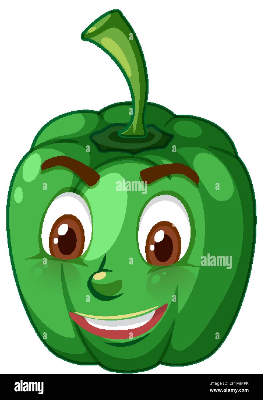 Capsicum cartoon character with facial expression illustration Stock ...