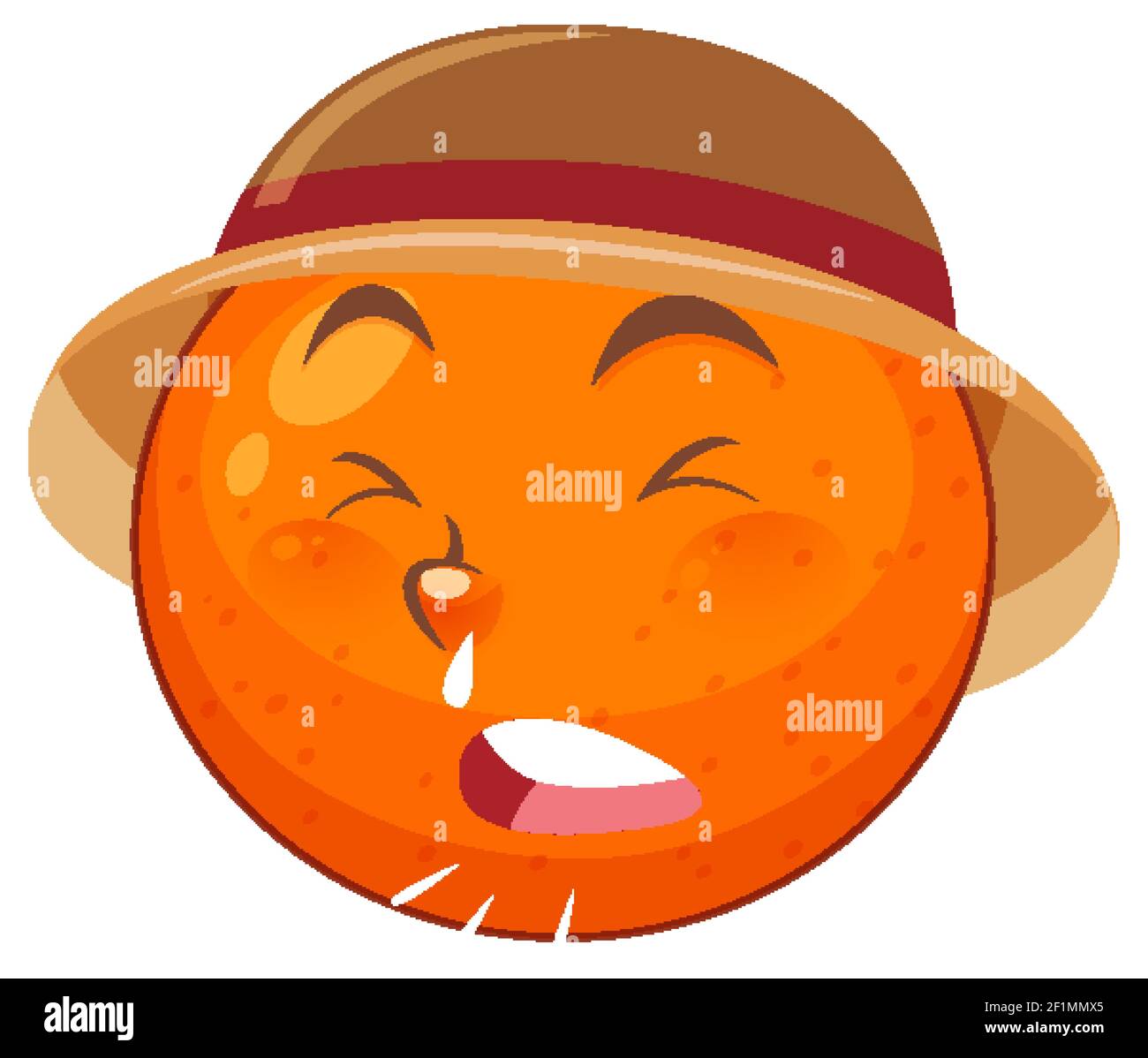 Orange cartoon character with facial expression illustration Stock ...