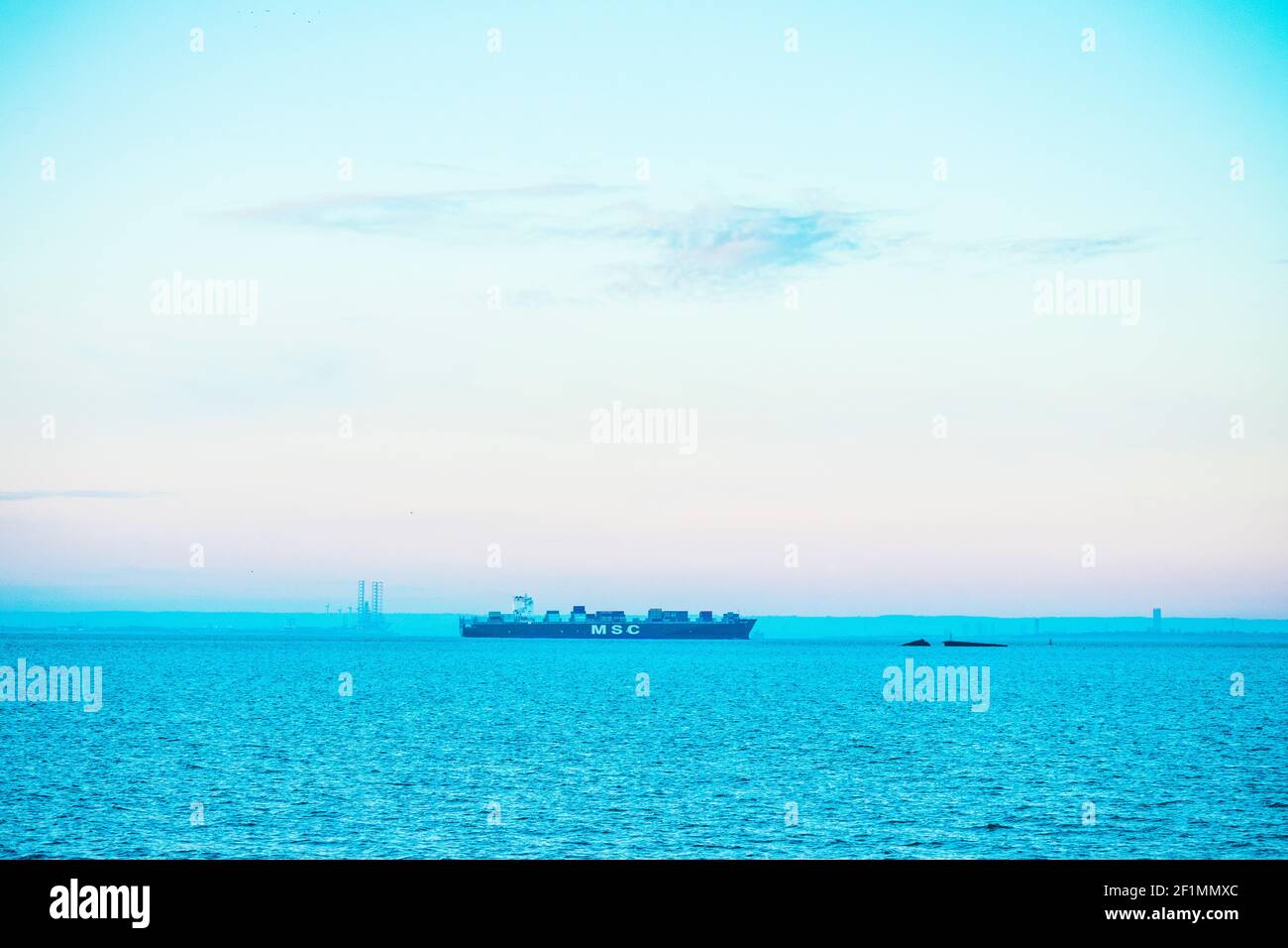 As Dawn Breaks Container Ship MSC Roma Entering the Thames en-route to ...