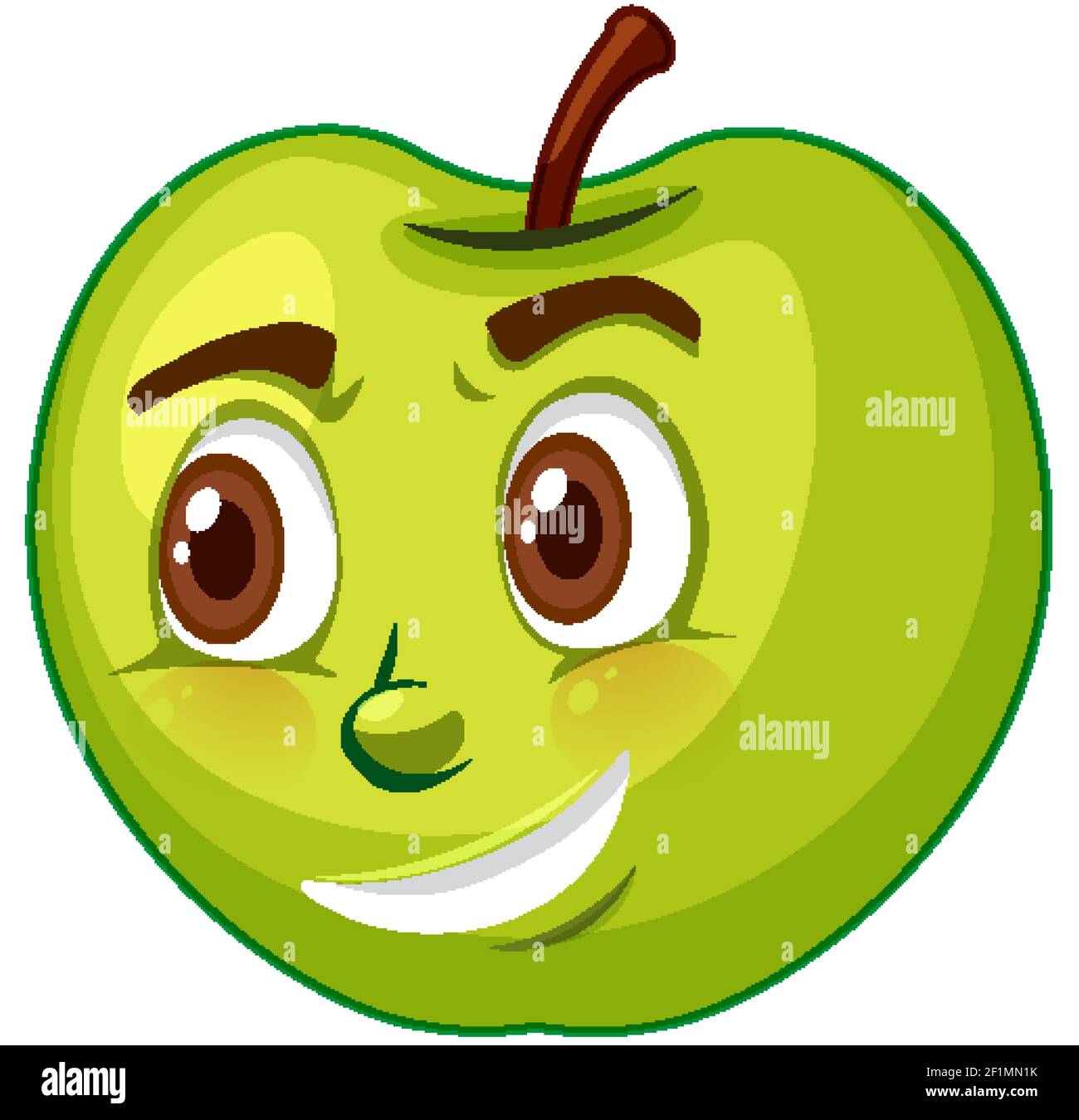 Apple cartoon character with facial expression illustration Stock ...