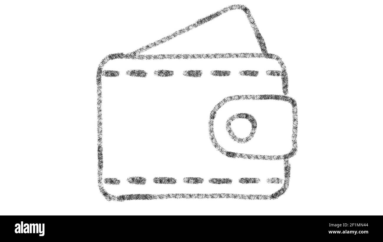 Wallet icon designed with drawing style on chalkboard, animated footage ...