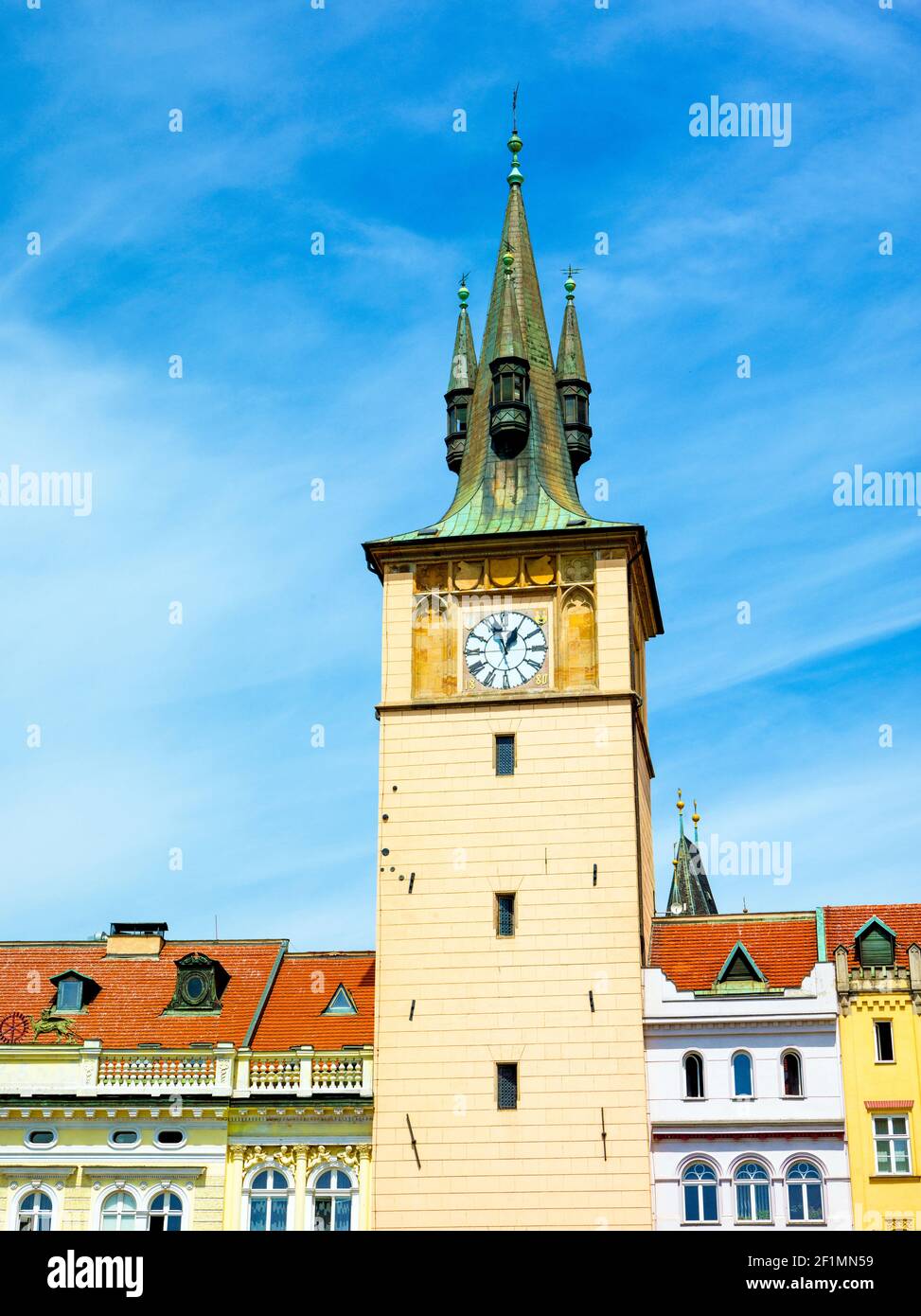 Clock in Old Town Water Tower in Prague, Czech Republic Stock Photo - Alamy