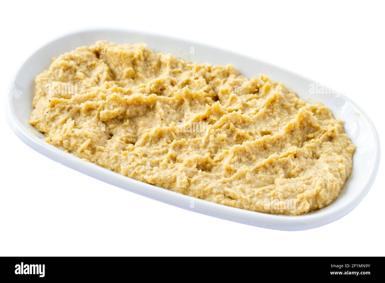 Hummus appetizer (mezze) isolated on a white background. Healthy vegan ...