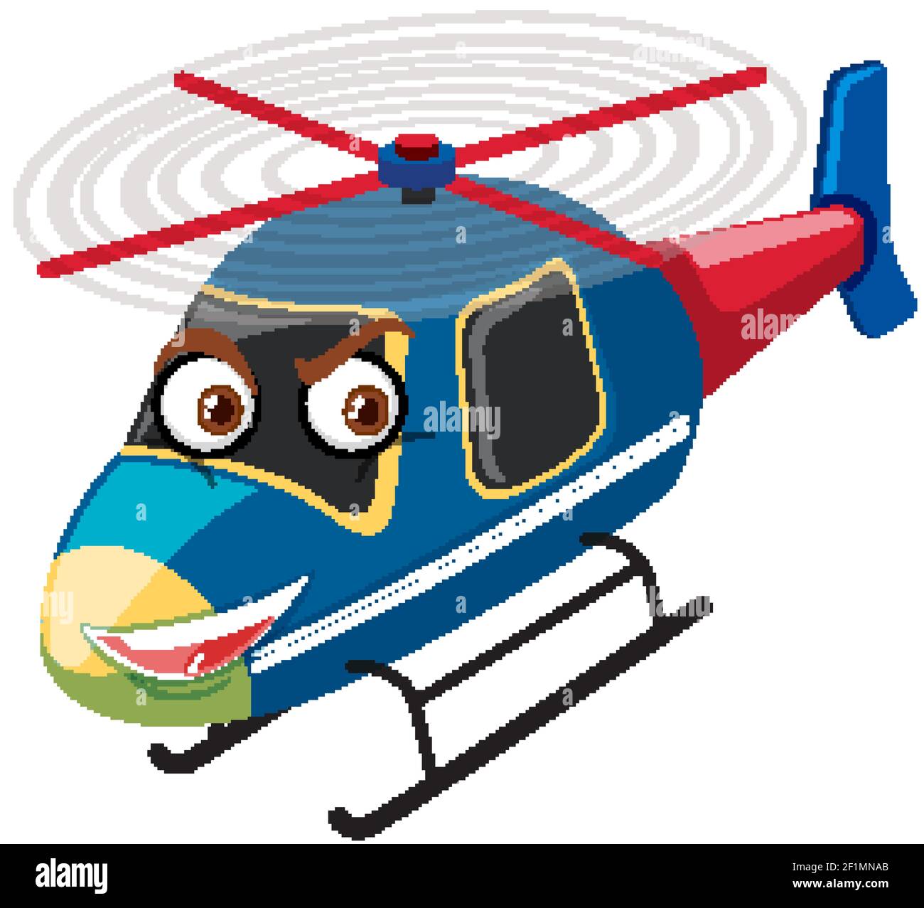 Helicopter with face expression on white background illustration Stock ...