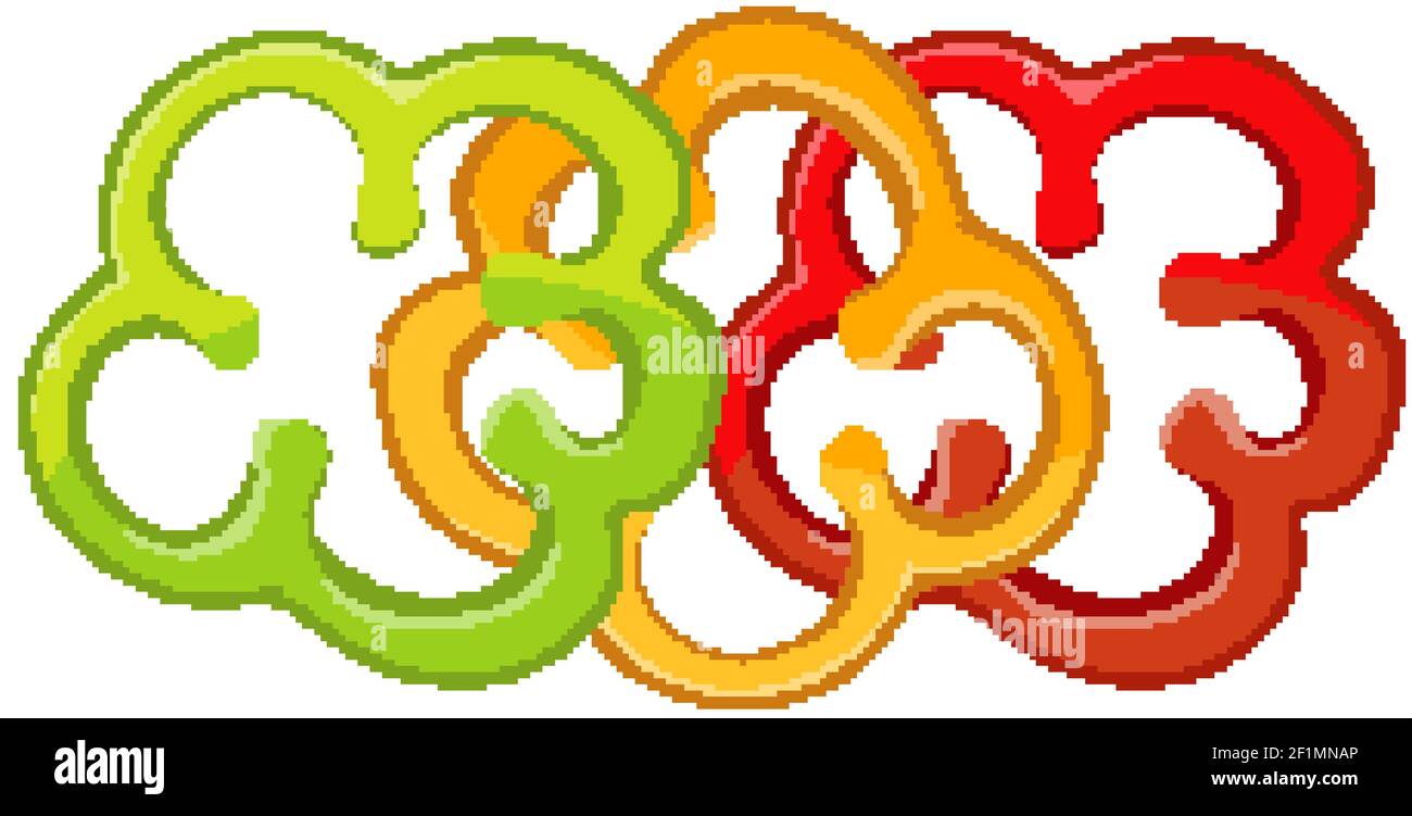 Three colour of capsicum chopped isolated illustration Stock Vector ...
