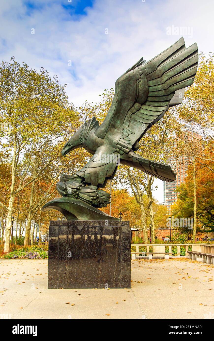New york manhattan battery park memorial eagle monument hi-res stock ...