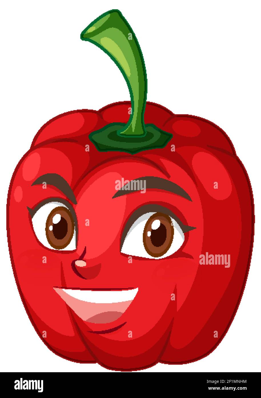 Capsicum cartoon character with facial expression illustration Stock ...
