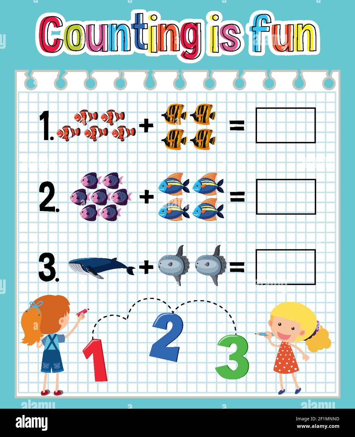 Math count number worksheet illustration Stock Vector Image & Art - Alamy