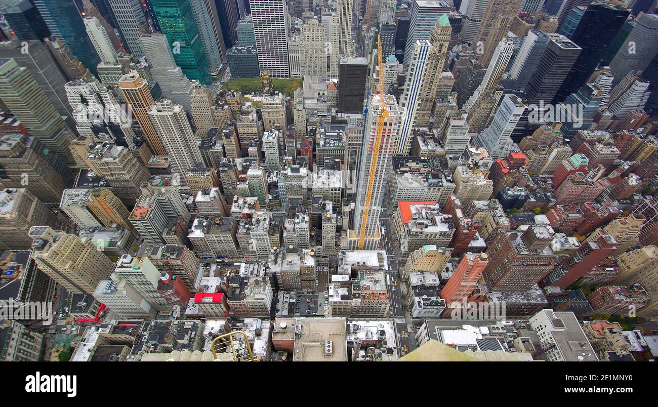 Aerial panorama of midtown in Manhattan, New York, USA Stock Photo - Alamy