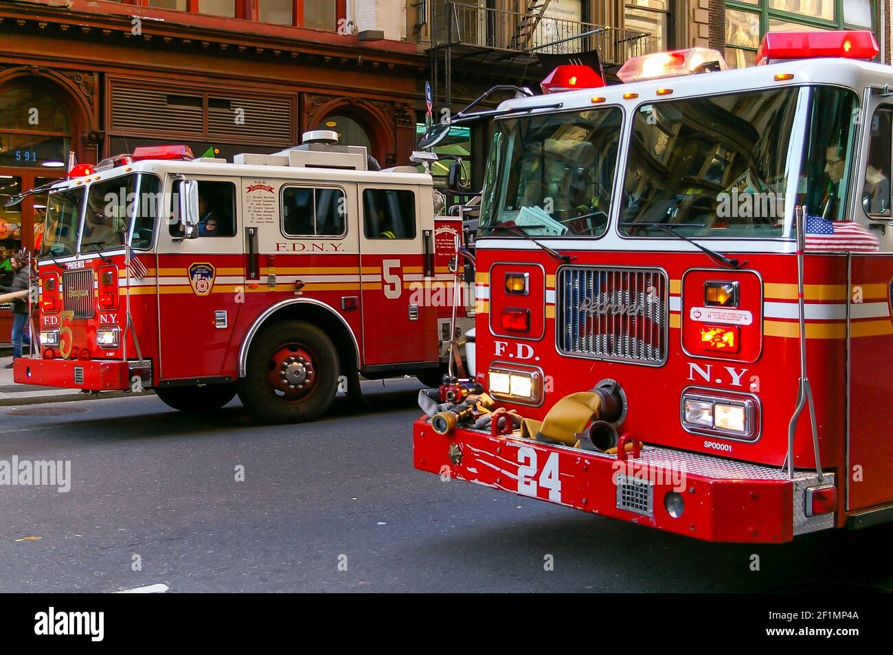 New York Fire Trucks in Manhattan, USA Stock Photo - Alamy