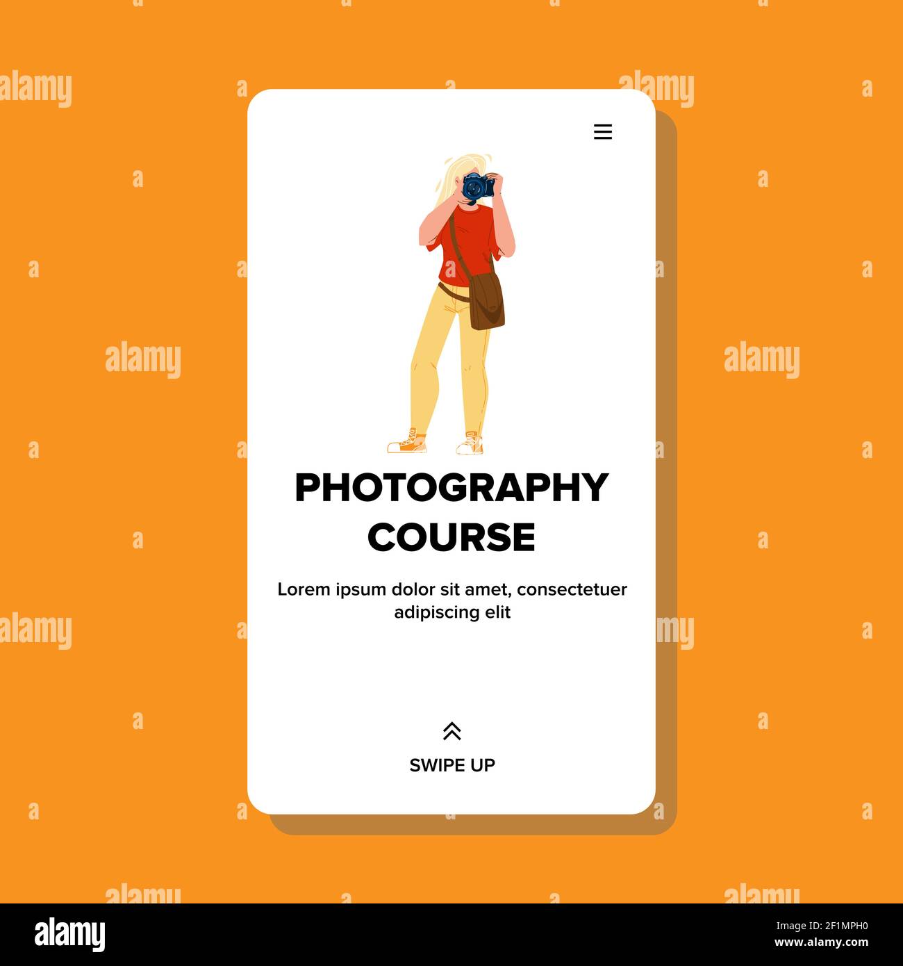 Photography Course Student Learning Lesson Vector Illustration Stock ...