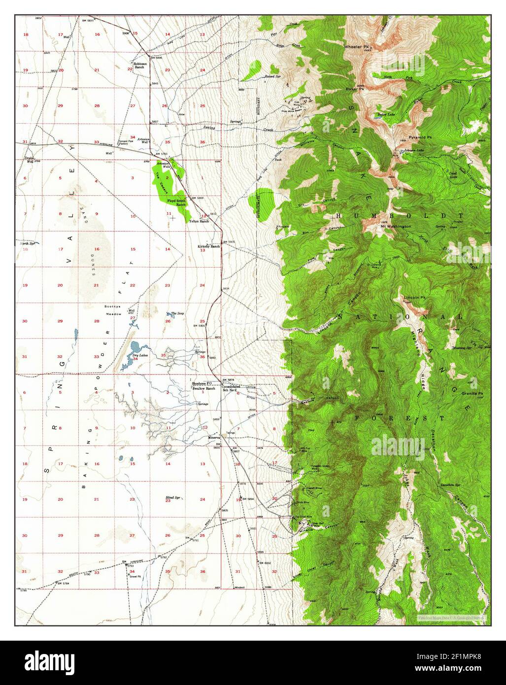 Wheeler peak map Cut Out Stock Images & Pictures - Alamy