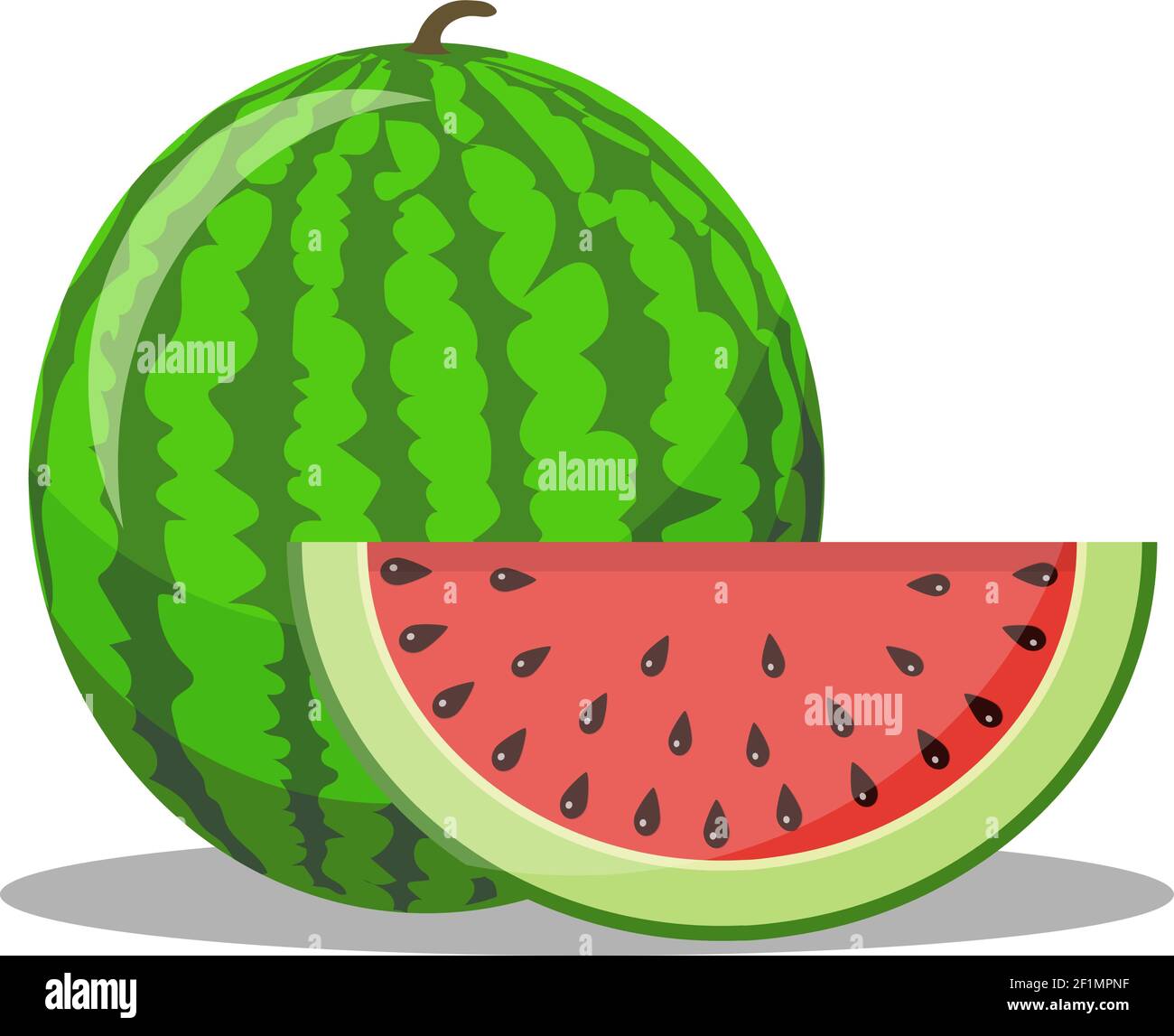 Slice watermelon on black background Stock Vector Images - Alamy