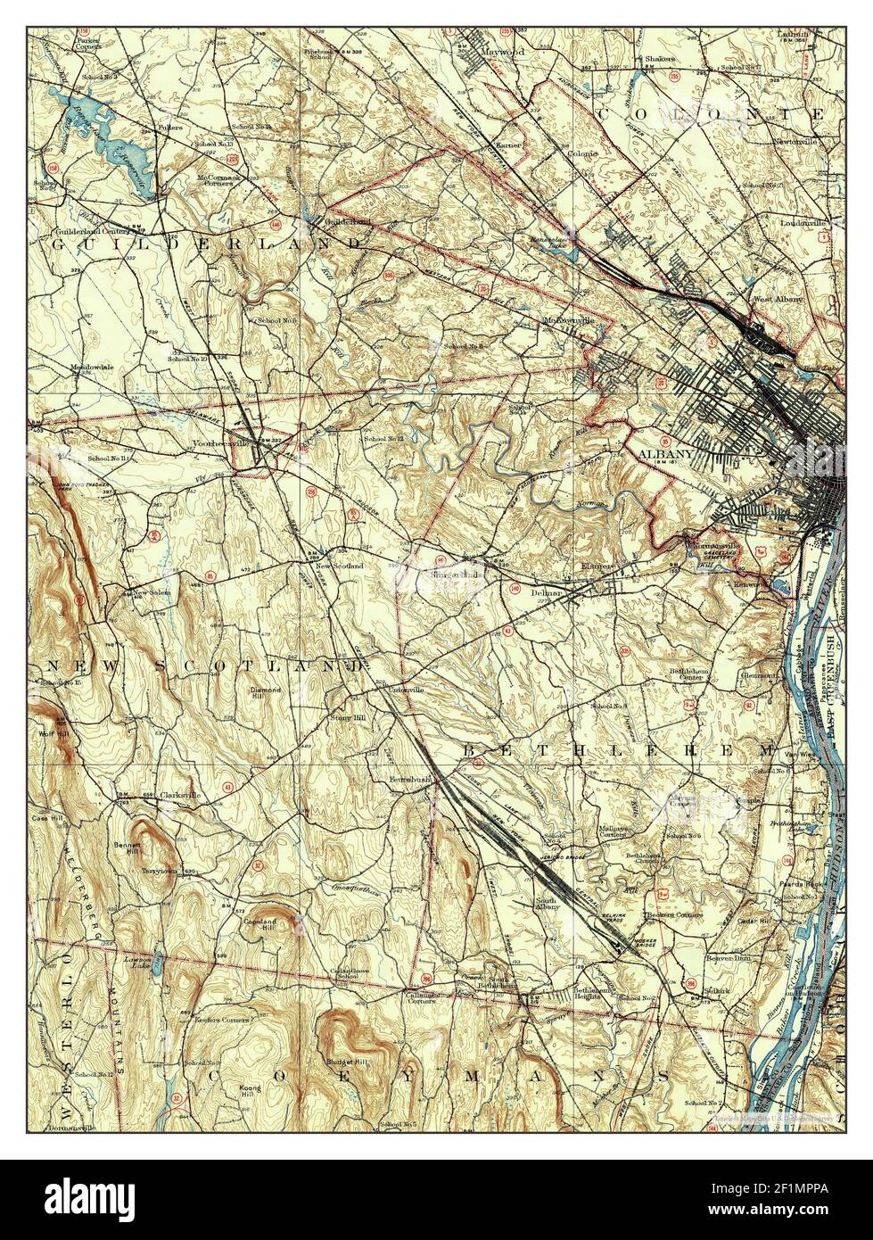 Albany, New York, map 1927, 1:62500, United States of America by ...