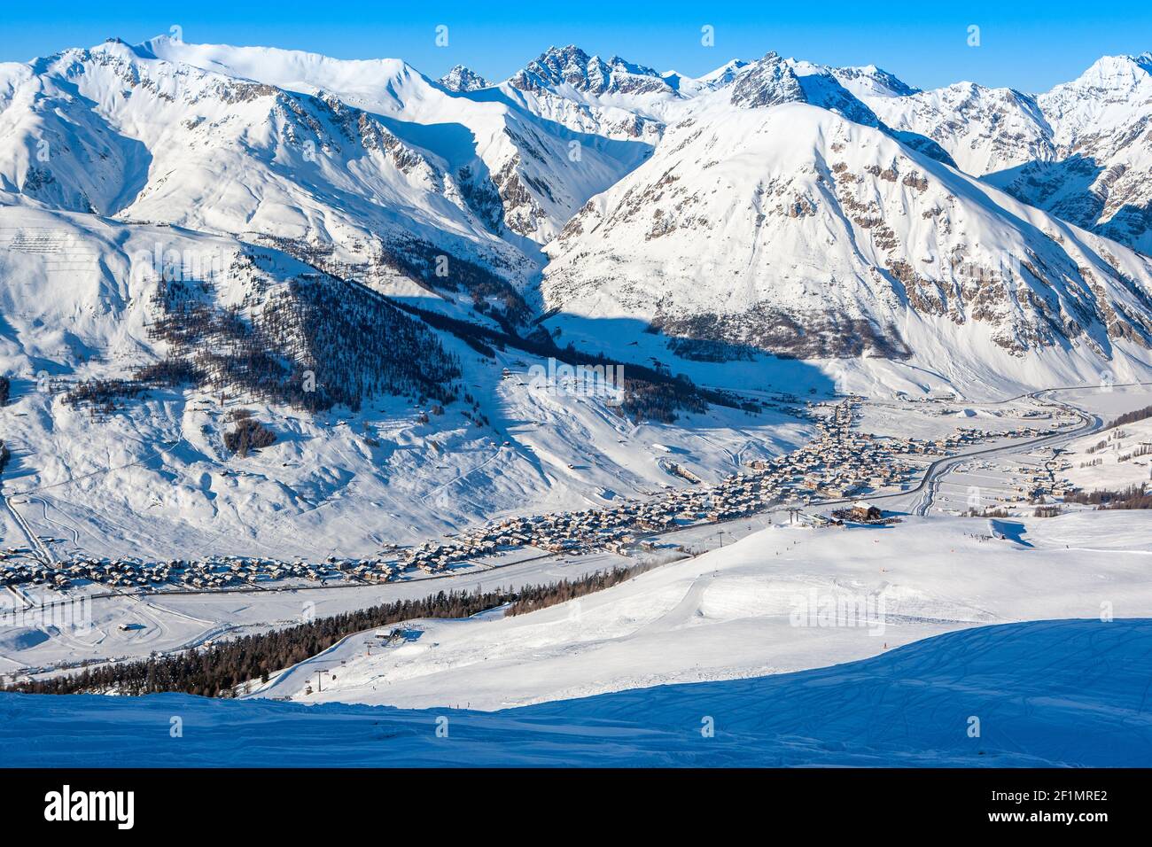 Beautiful winter landscape of the Dolomites mountains in northeastern ...