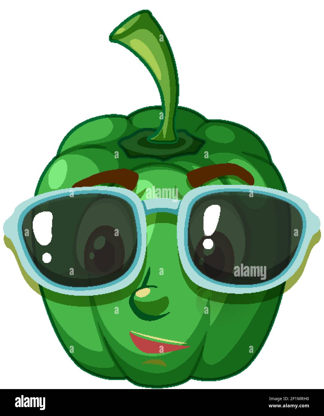 Capsicum cartoon character with facial expression illustration Stock ...