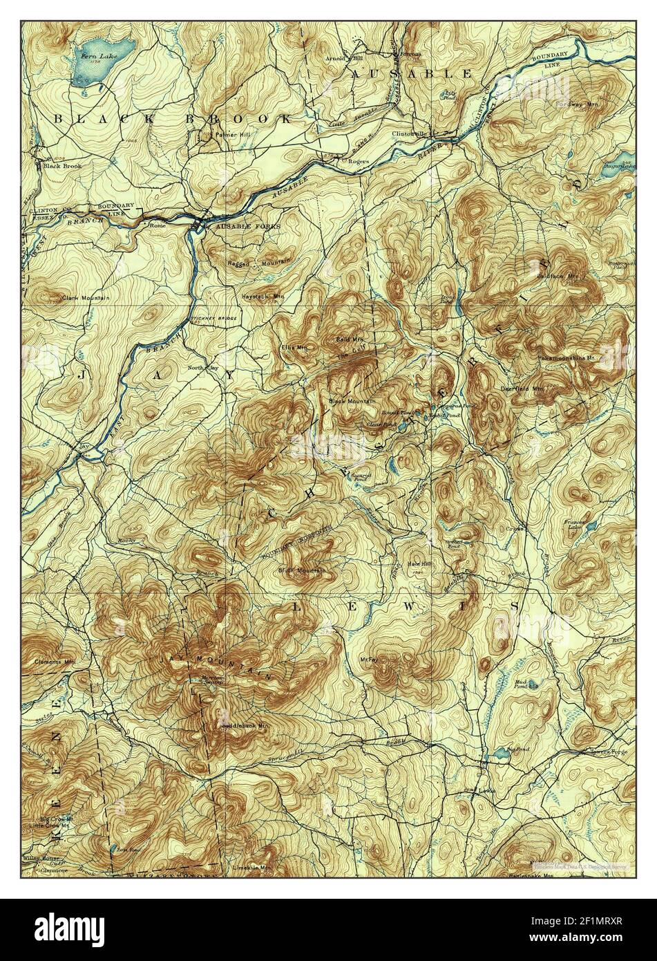 Ausable, New York, map 1903, 1:62500, United States of America by ...