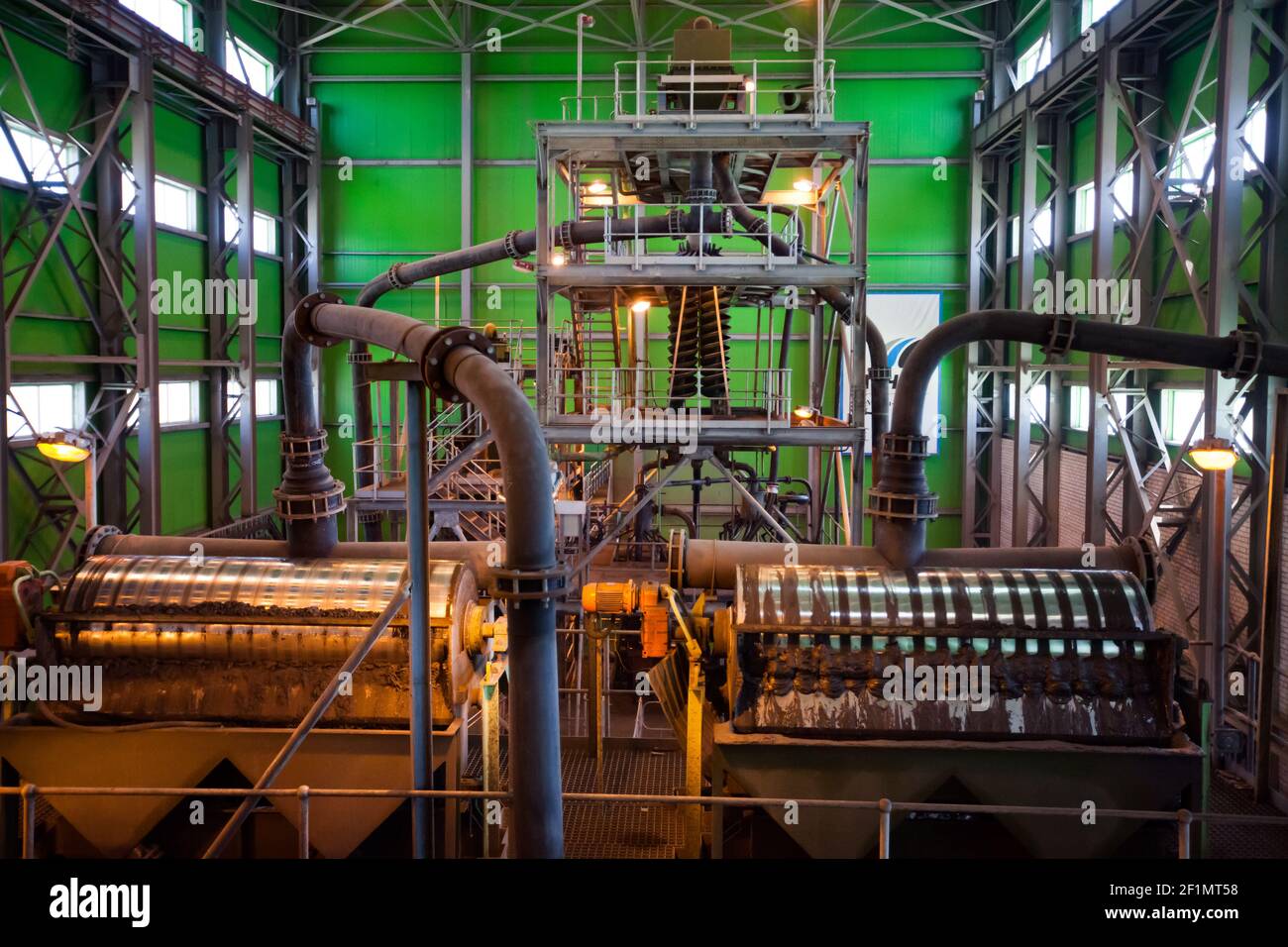 Gold ore mining and processing. Modern concentrating plant. Gold ...