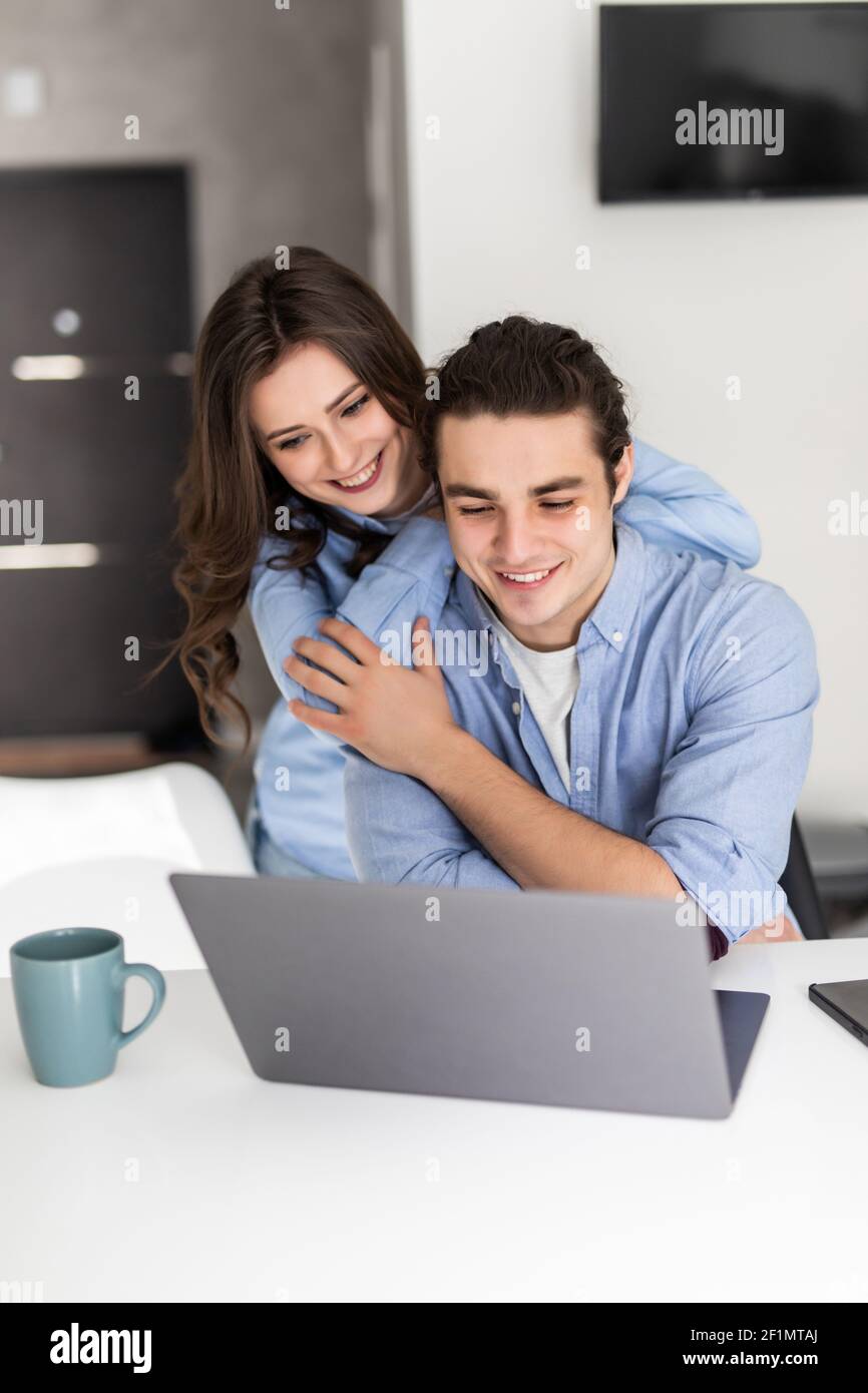 Woman kisses computer hi-res stock photography and images - Alamy