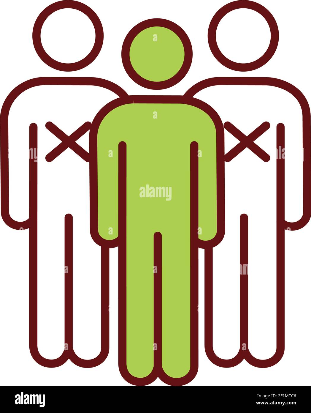 Person-to-person contact avoiding RGB color icon Stock Vector Image ...