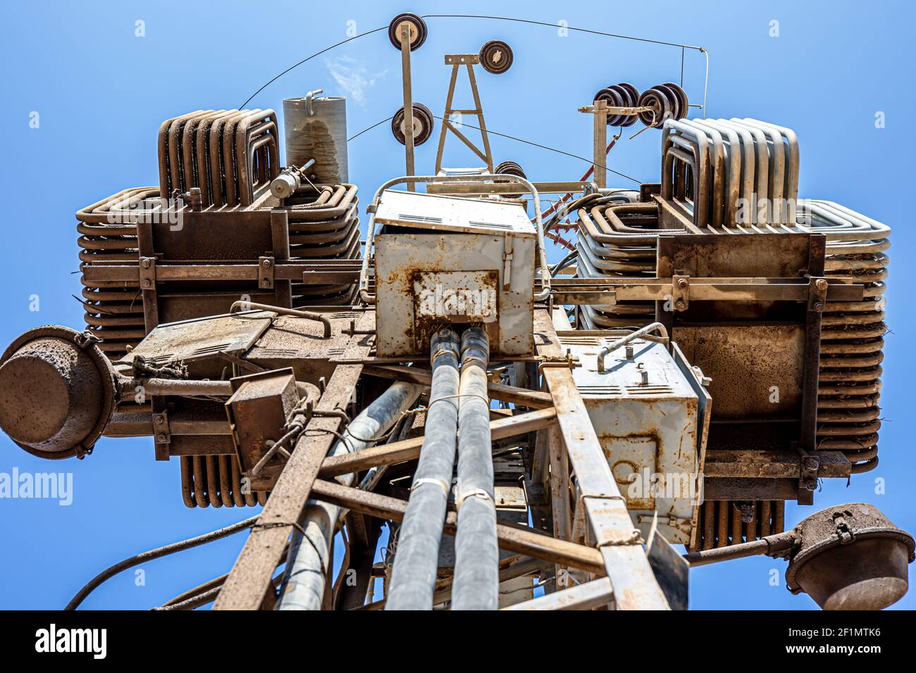 High voltage circuit breaker in an electrical substation Stock Photo ...