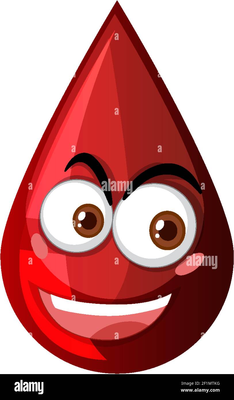 Red blood drop with facial expression illustration Stock Vector Image ...