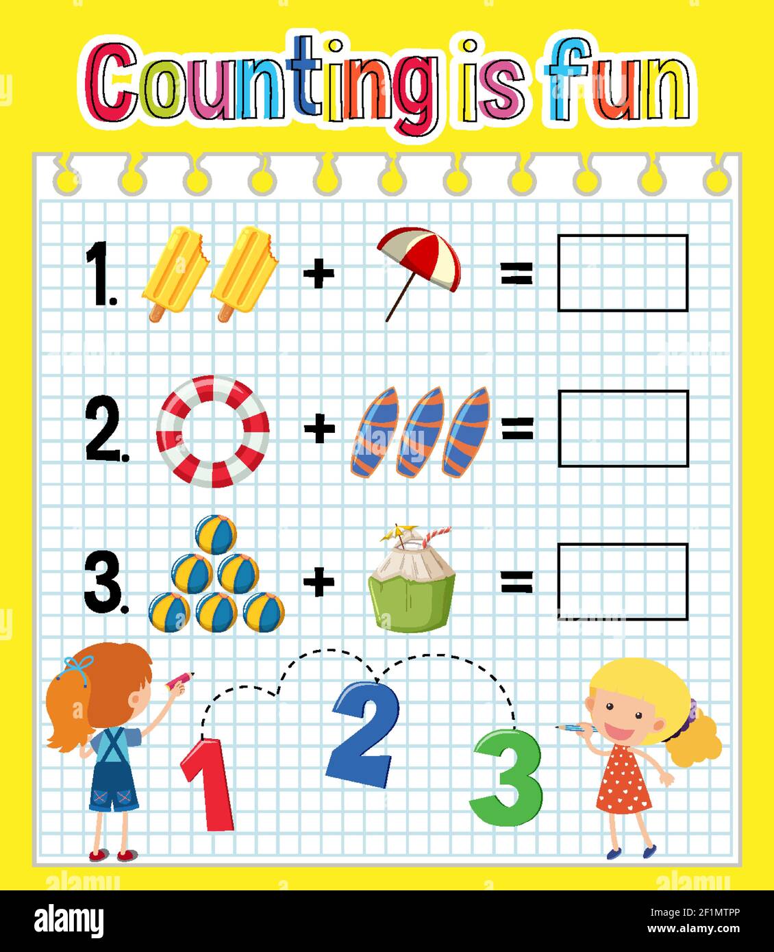 Math count number worksheet illustration Stock Vector Image & Art - Alamy