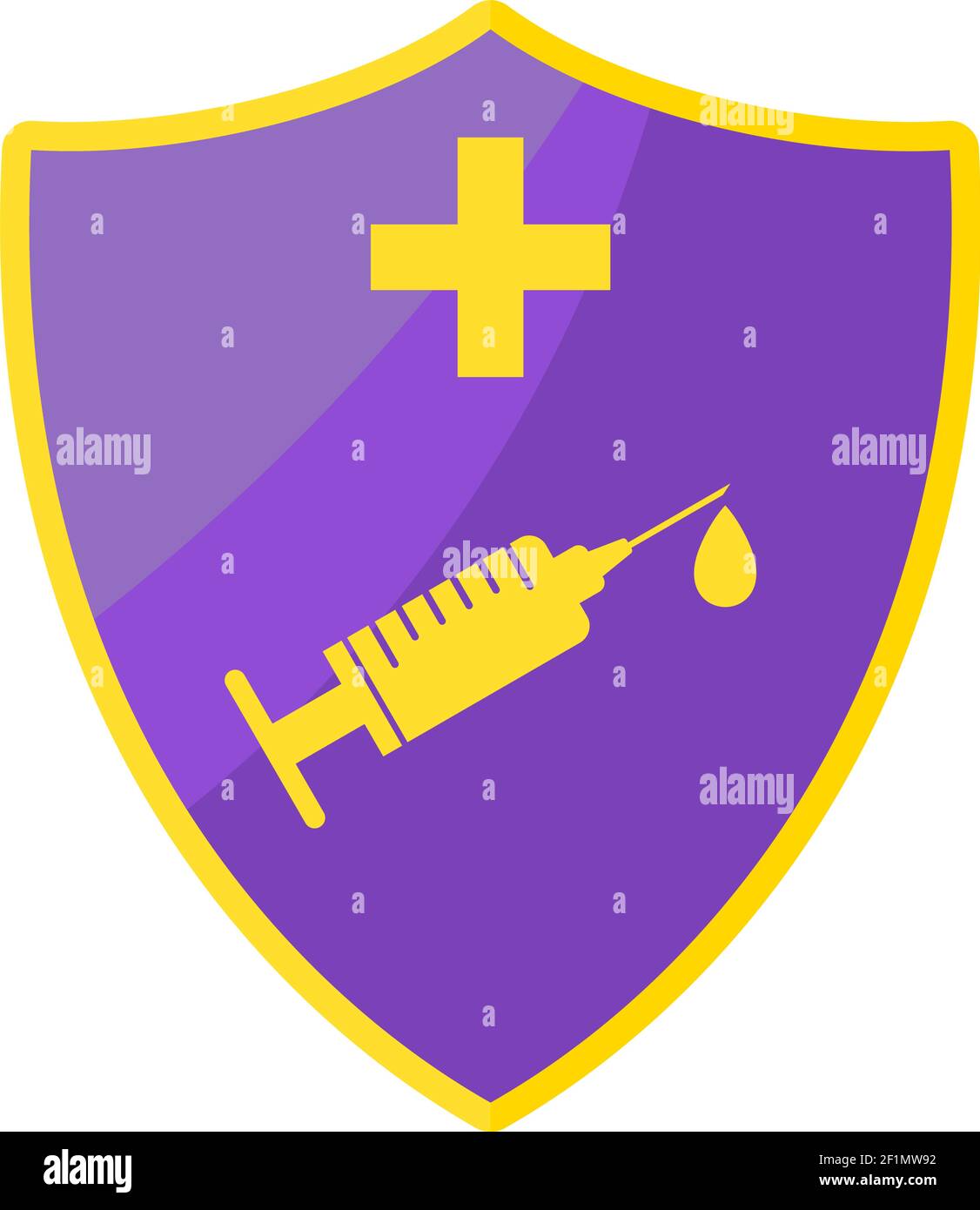 Vaccination shield icon. Syringe and dose of vaccine Stock Vector Image ...