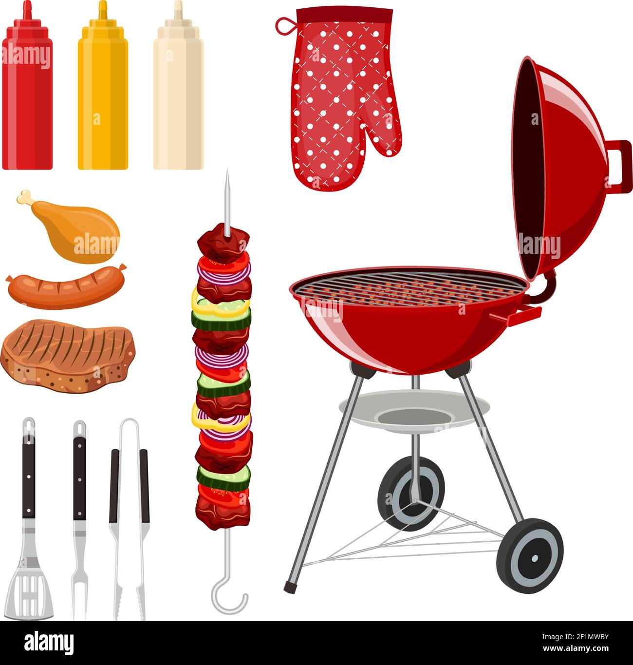 Bbq barbecue elements set Stock Vector Image & Art - Alamy