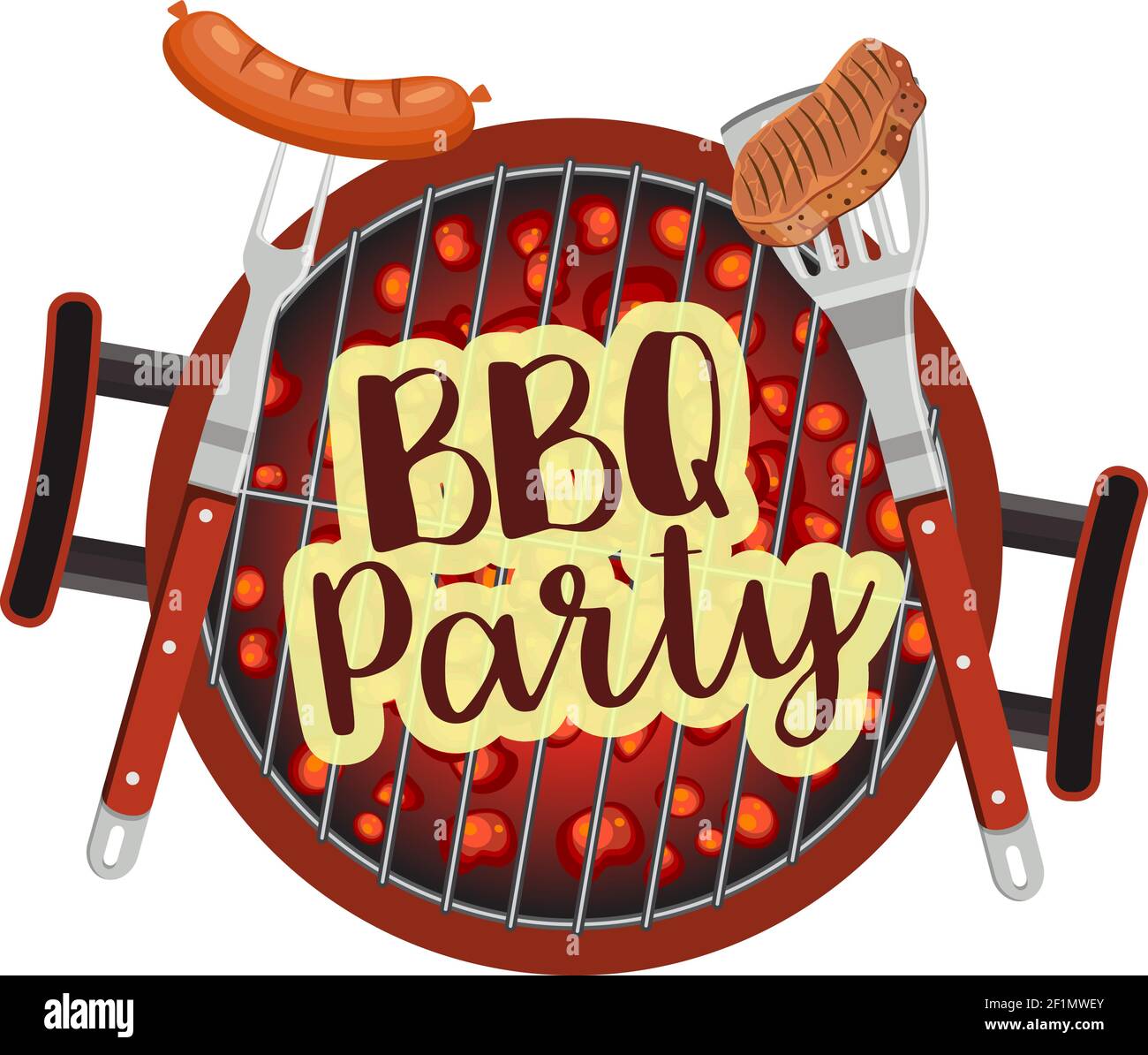 Bbq Barbecue Party Poster Stock Vector Image & Art - Alamy