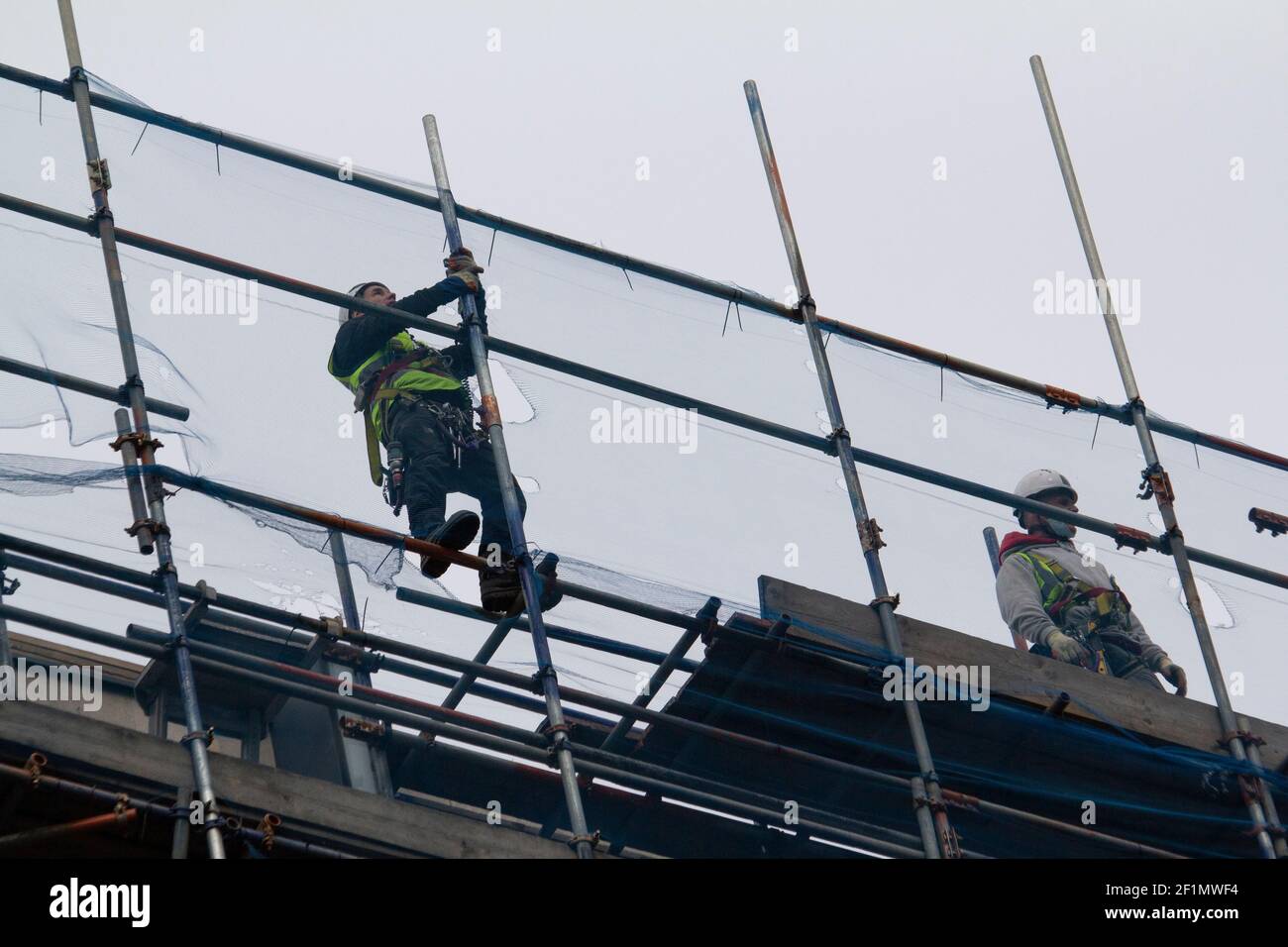 scaffolder erecting scaffold scaffolding on premises in Tottenham court ...