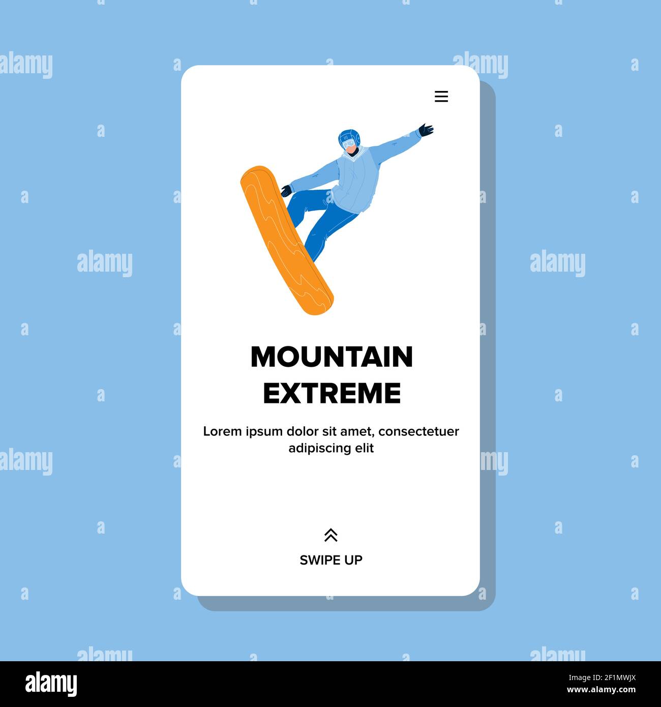 Mountain Extreme Sport Activity Sportsman Vector Illustration Stock ...