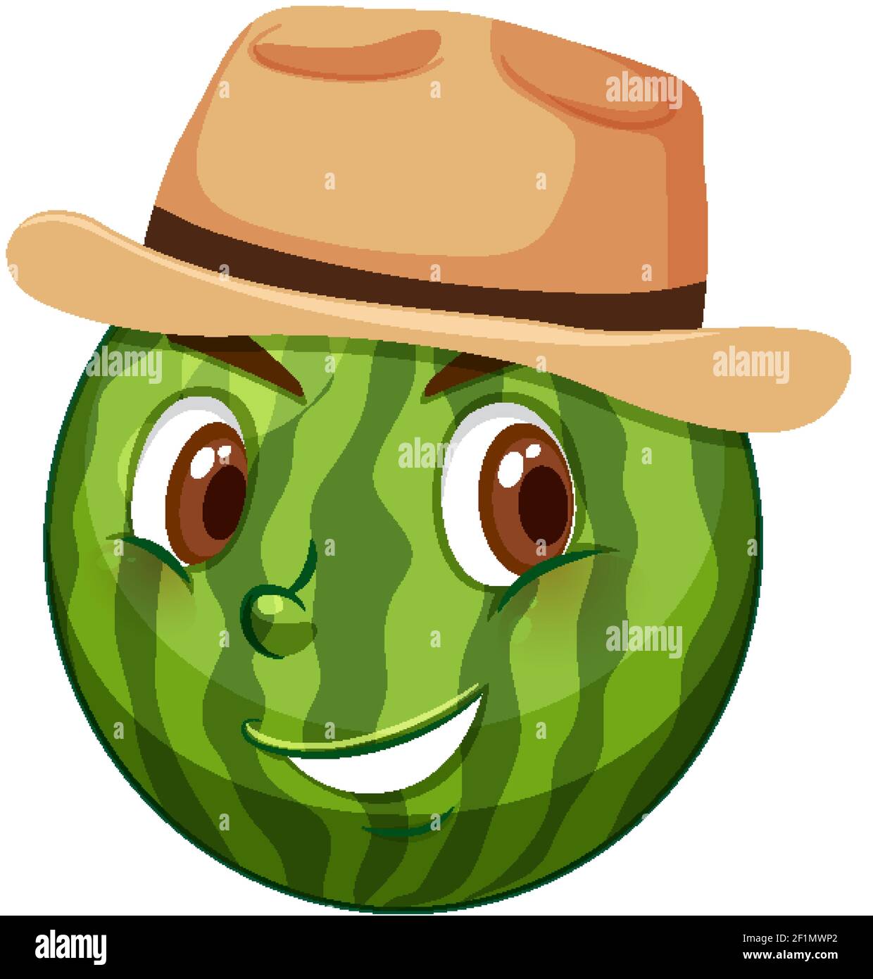 Watermelon cartoon character with facial expression illustration Stock ...