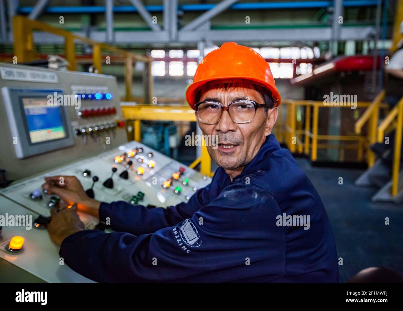 Copper metallurgical plant. Electrolysis machine control panel. Senior ...