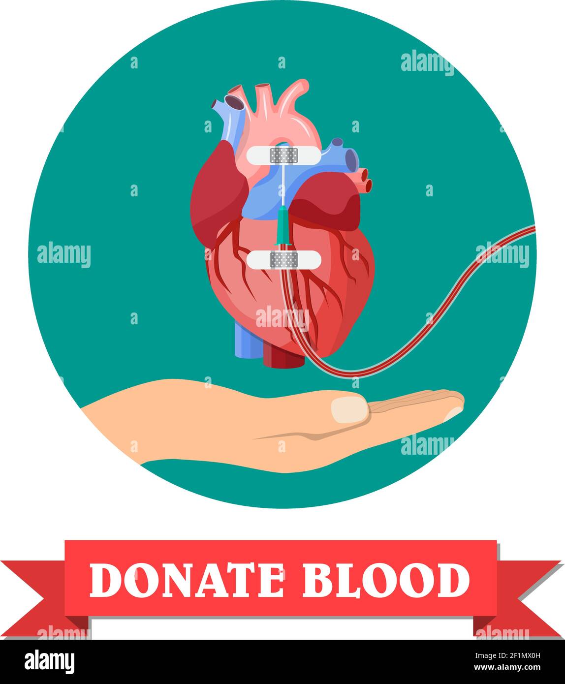 Hand of donor with heart Stock Vector Image & Art - Alamy