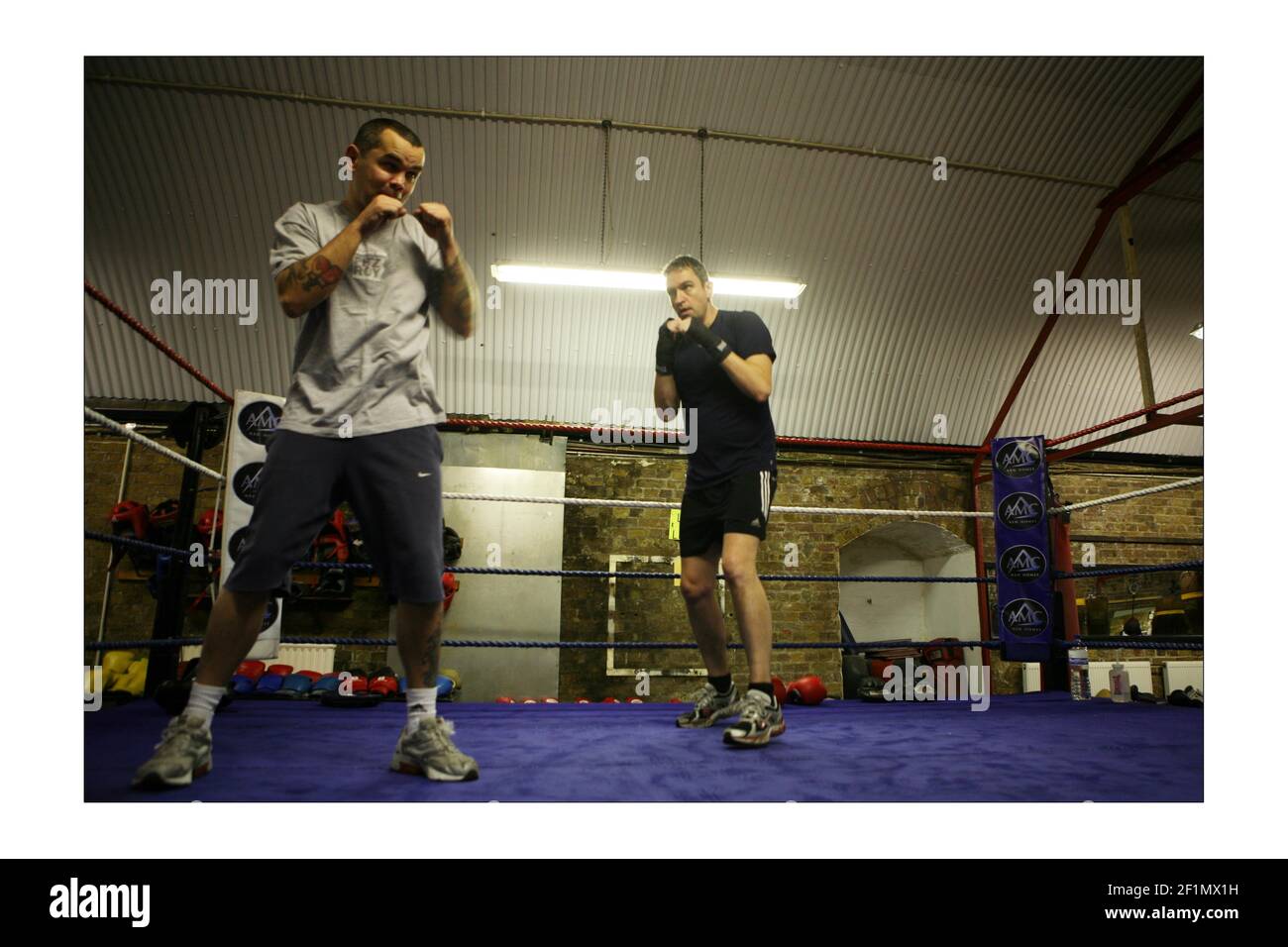 Boxing training for Richard Sharp at Fitzroy Lodge on Lambeth road in ...