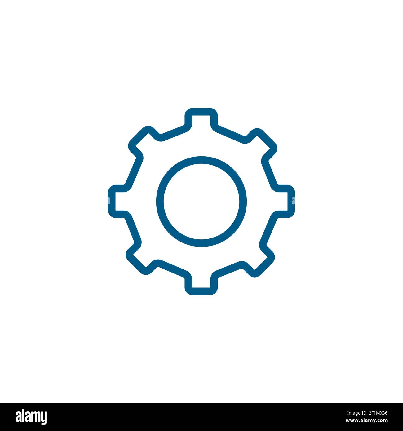 Gear Line Blue Icon On White Background. Blue Flat Style Vector ...