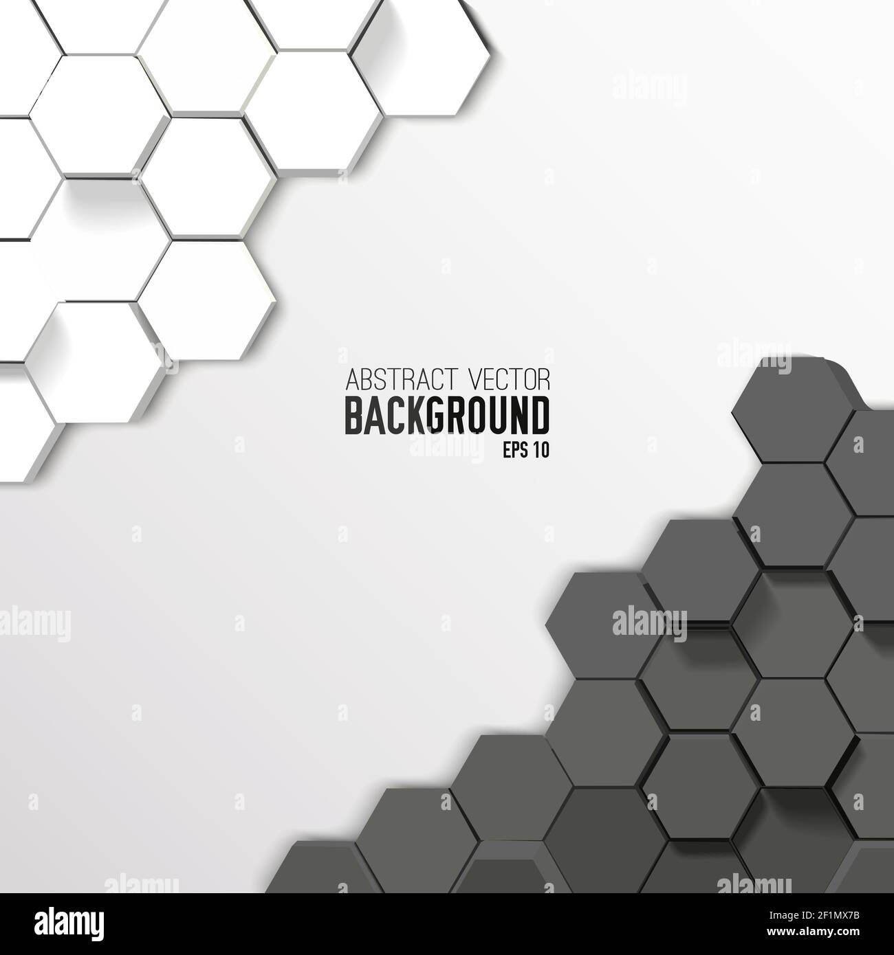 Geometric abstract hexagonal poster in gray white colors and mosaic ...