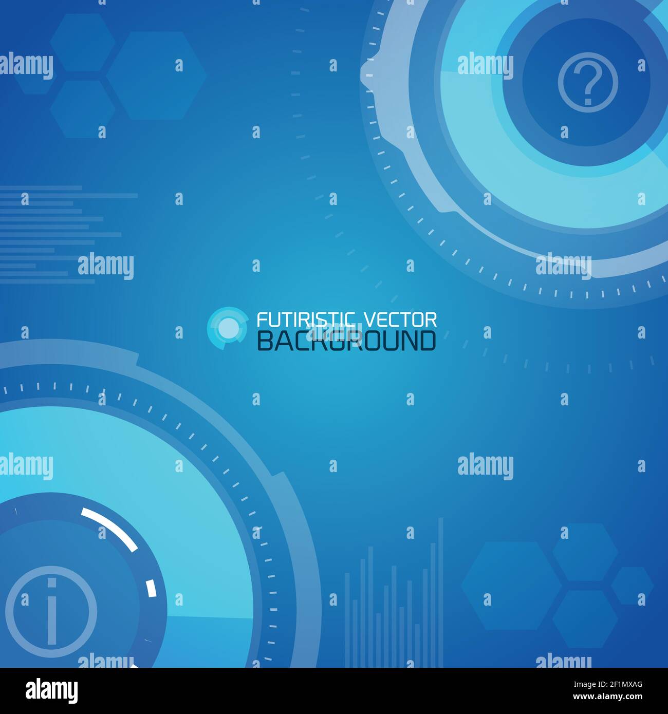 Futuristic Scientific Template with abstract circles and hexagons on ...