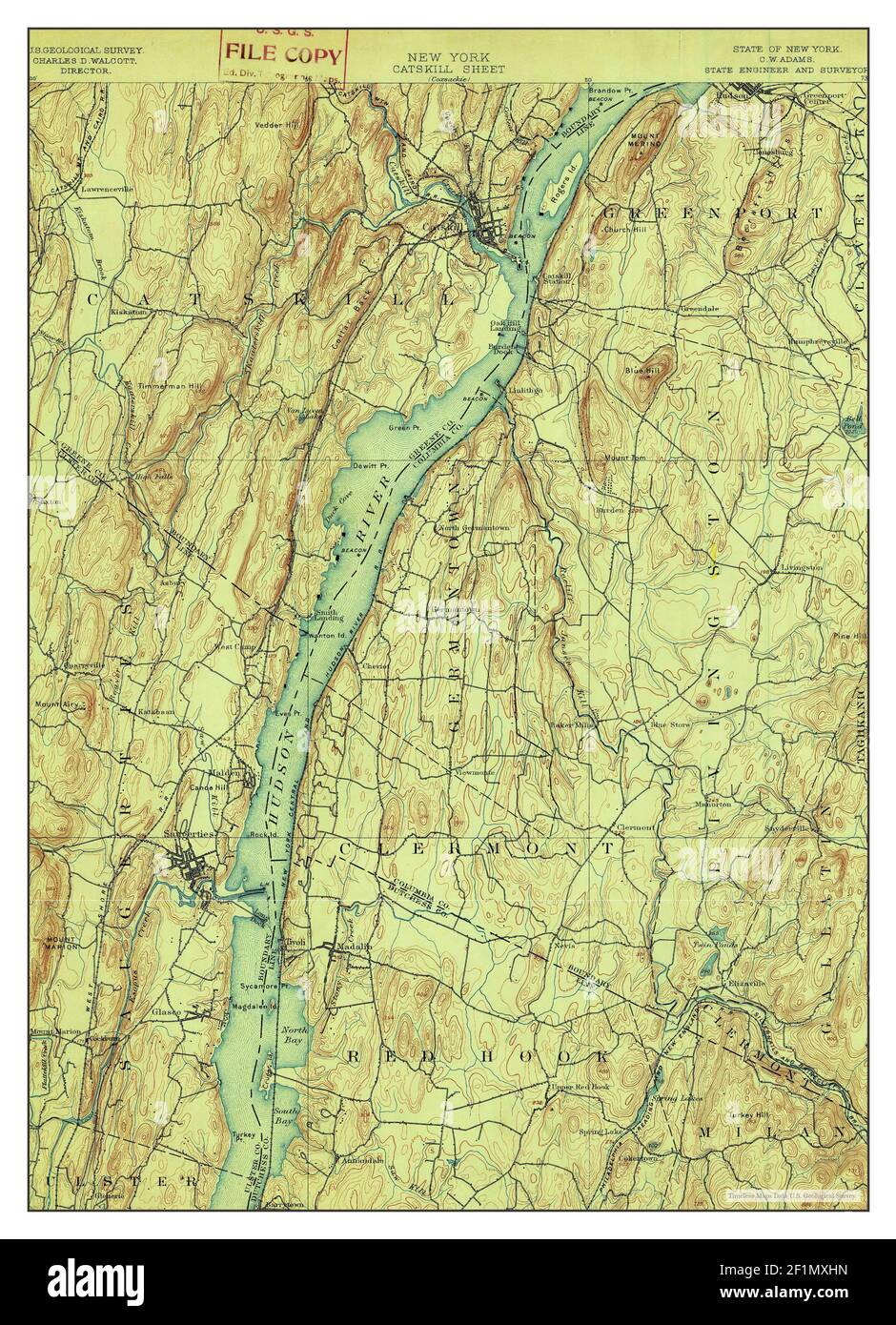 Vintage map of catskill hi-res stock photography and images - Alamy
