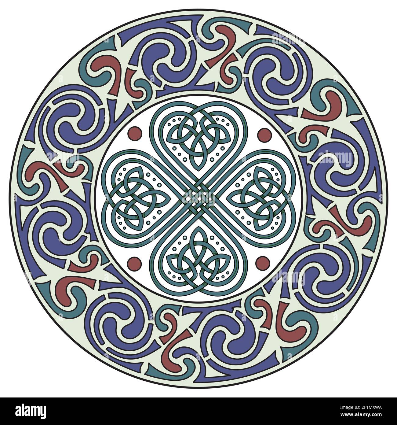 Four-leaf clover. Irish symbol in the Celtic style for the feast of St ...