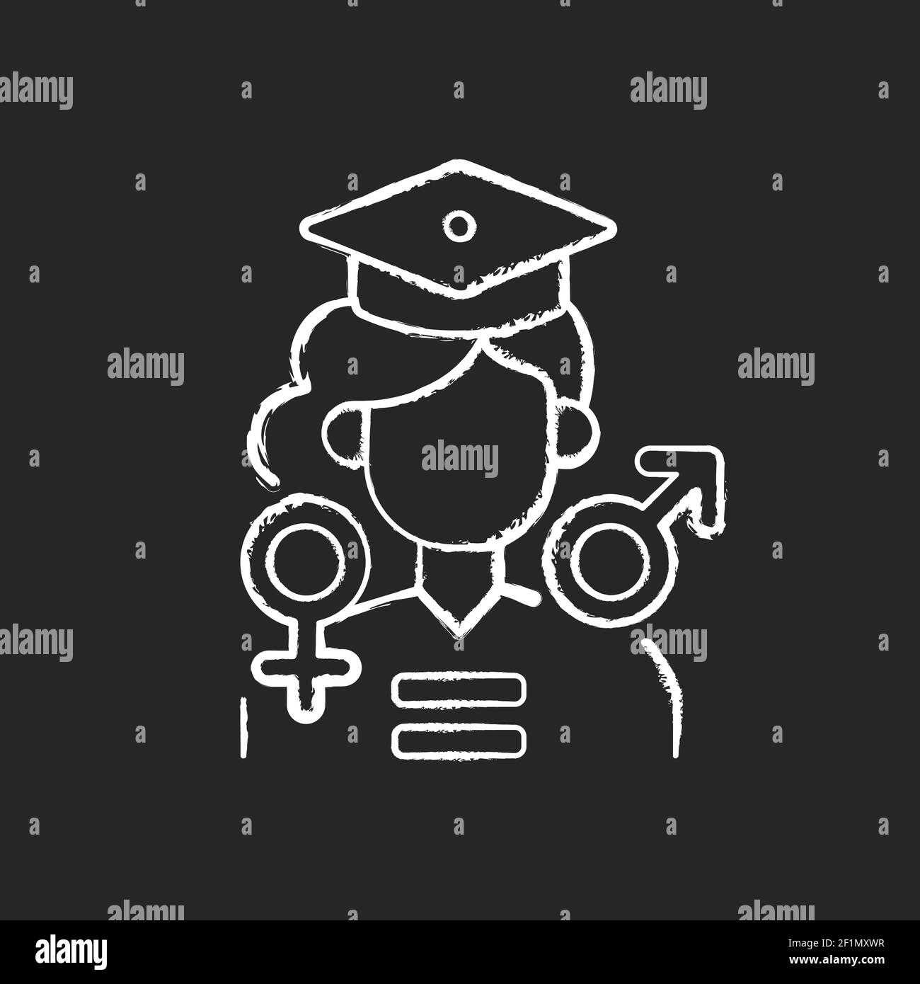 Equal education opportunities chalk white icon on black background Stock Vector Image & Art - Alamy