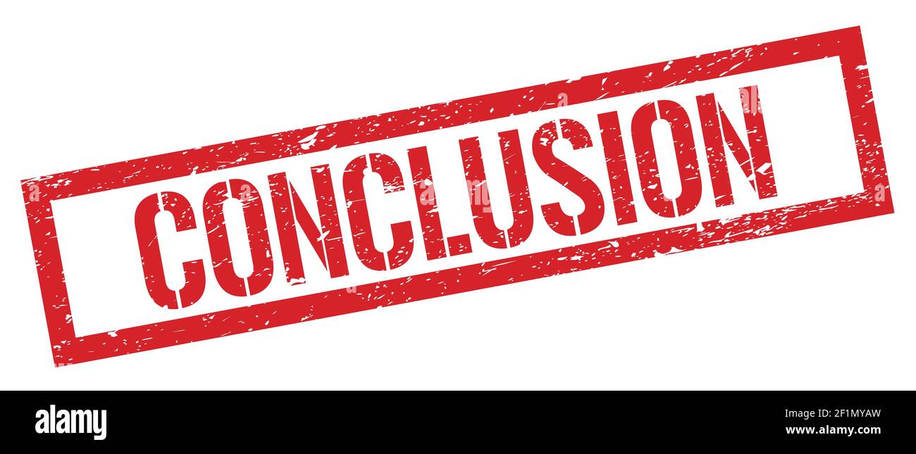 CONCLUSION red grungy rectangle stamp sign Stock Photo - Alamy
