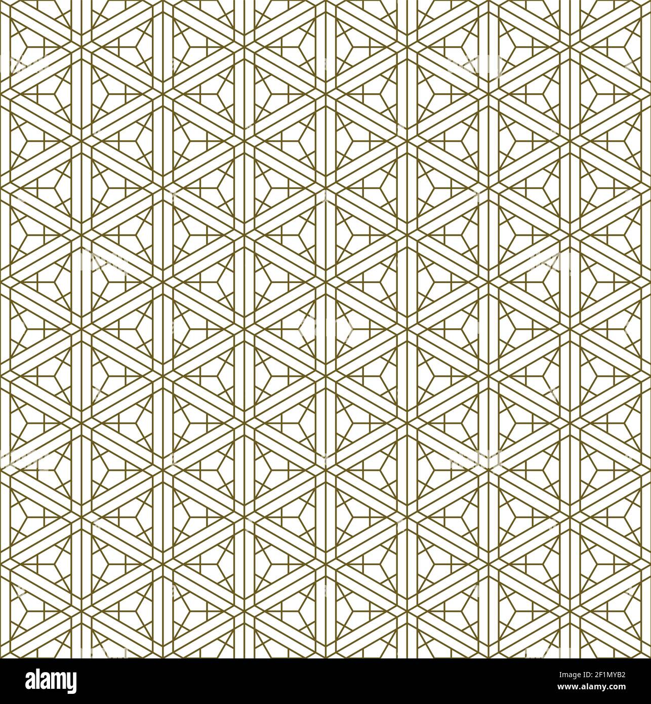 Japanese seamless Kumiko pattern in golden with .Thin lines Stock ...