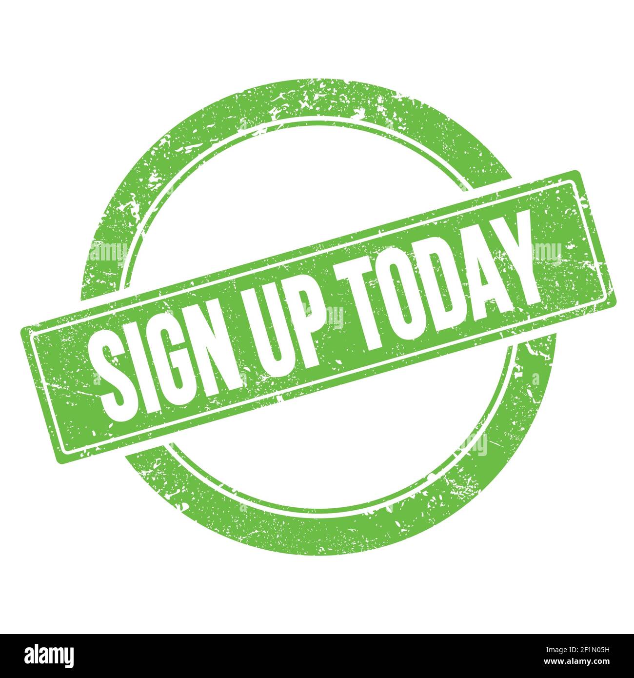 SIGN UP TODAY text on green grungy round vintage stamp Stock Photo - Alamy